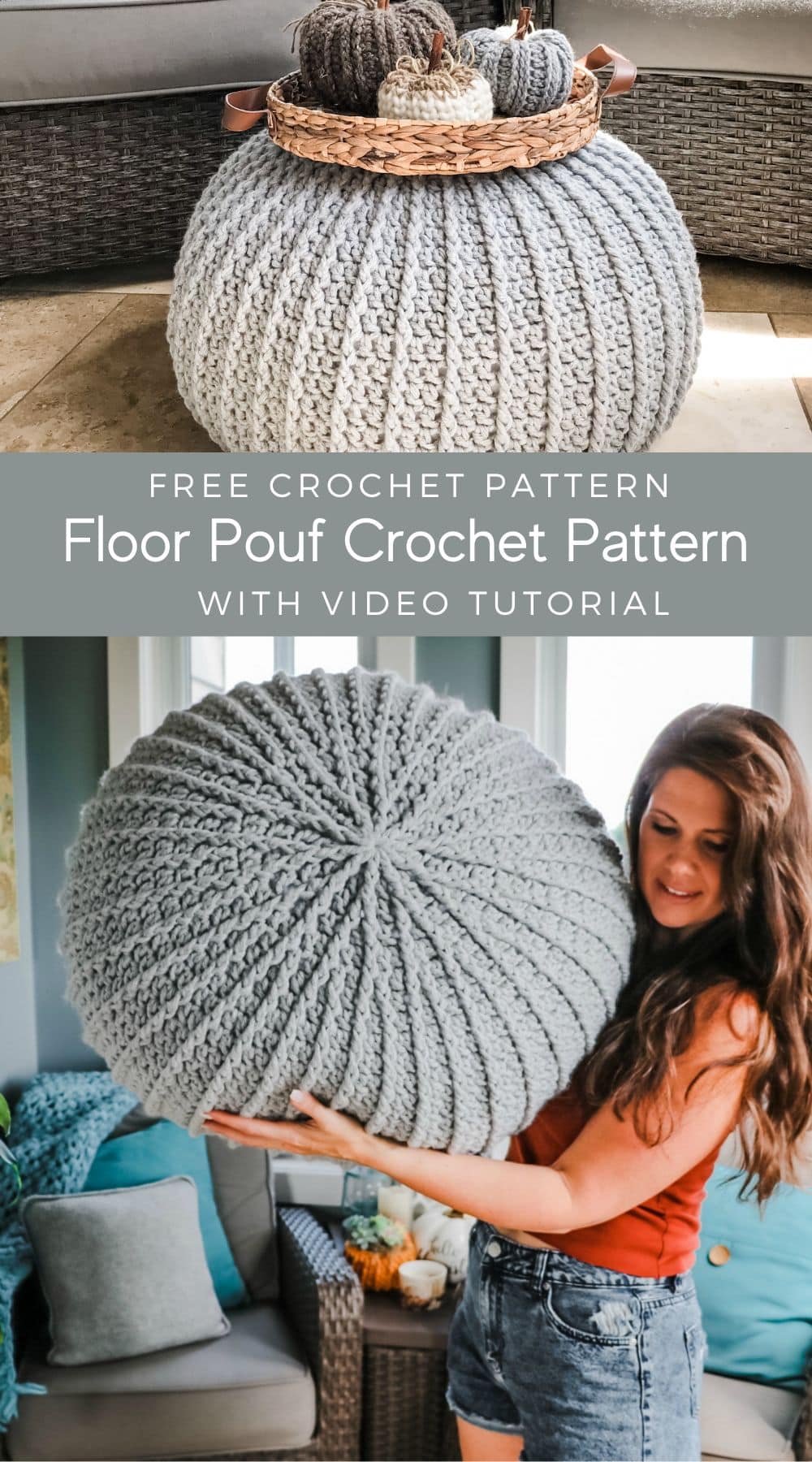 Free Crochet Floor Pouf Tutorial - MJ's off the Hook Designs