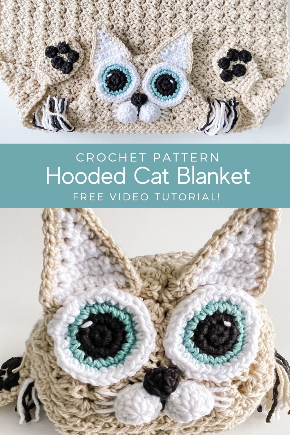 Hooded Cat Blanket Crochet Pattern - MJ's off the Hook Designs