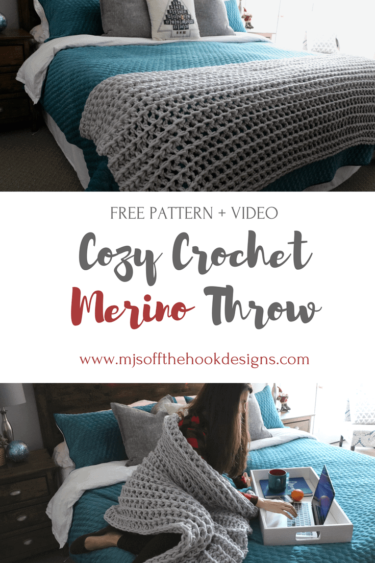 How to Crochet a Bulky & Quick Merino Throw - MJ's off the Hook Designs