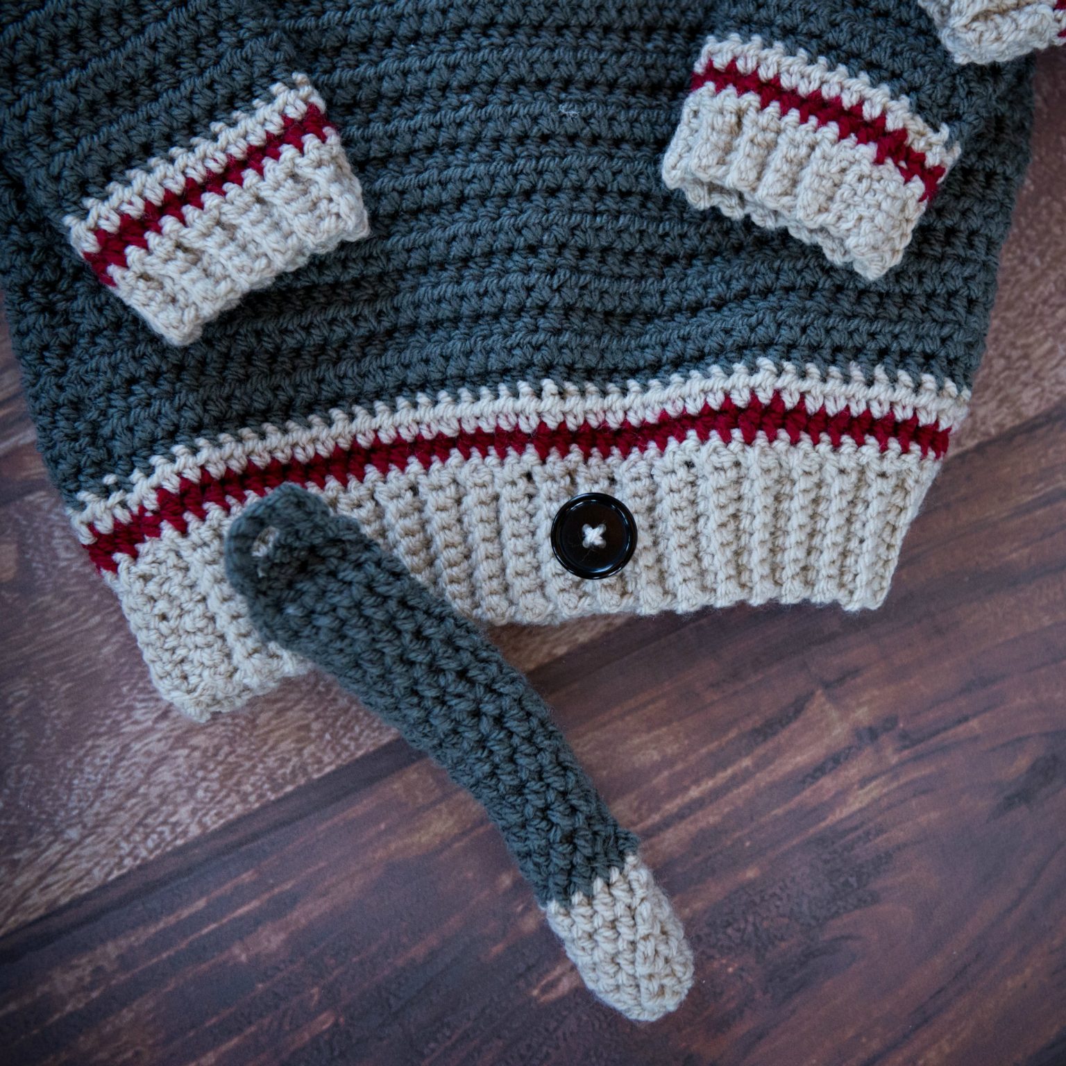 How to Crochet Sock Monkey Hoodie - MJ's off the Hook Designs
