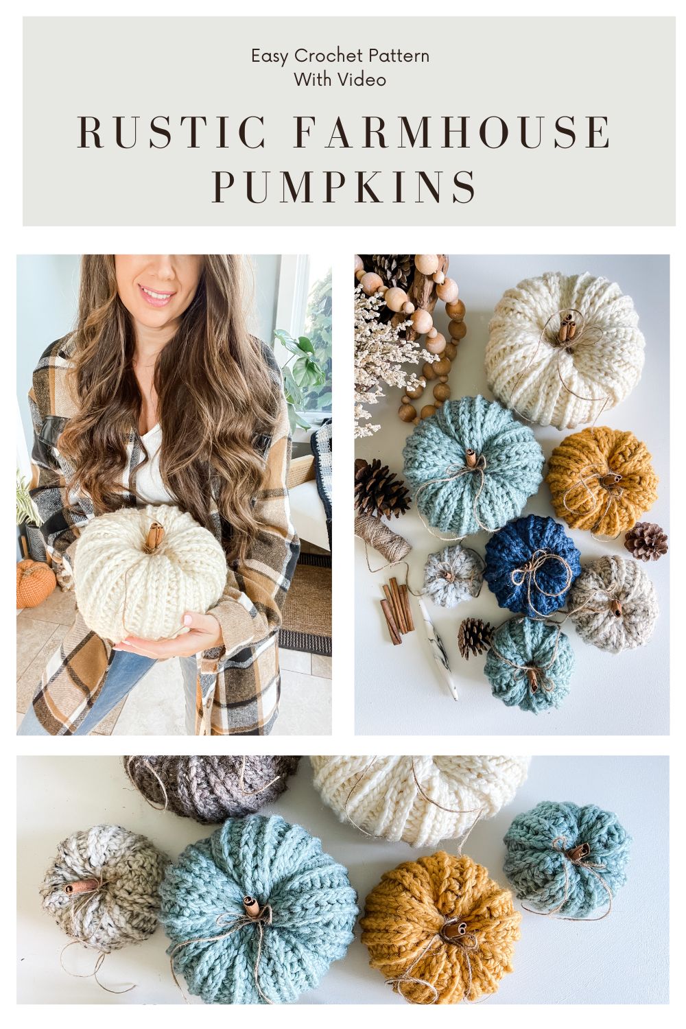 How to Crochet Rustic Farmhouse Pumpkins - MJ's off the Hook Designs