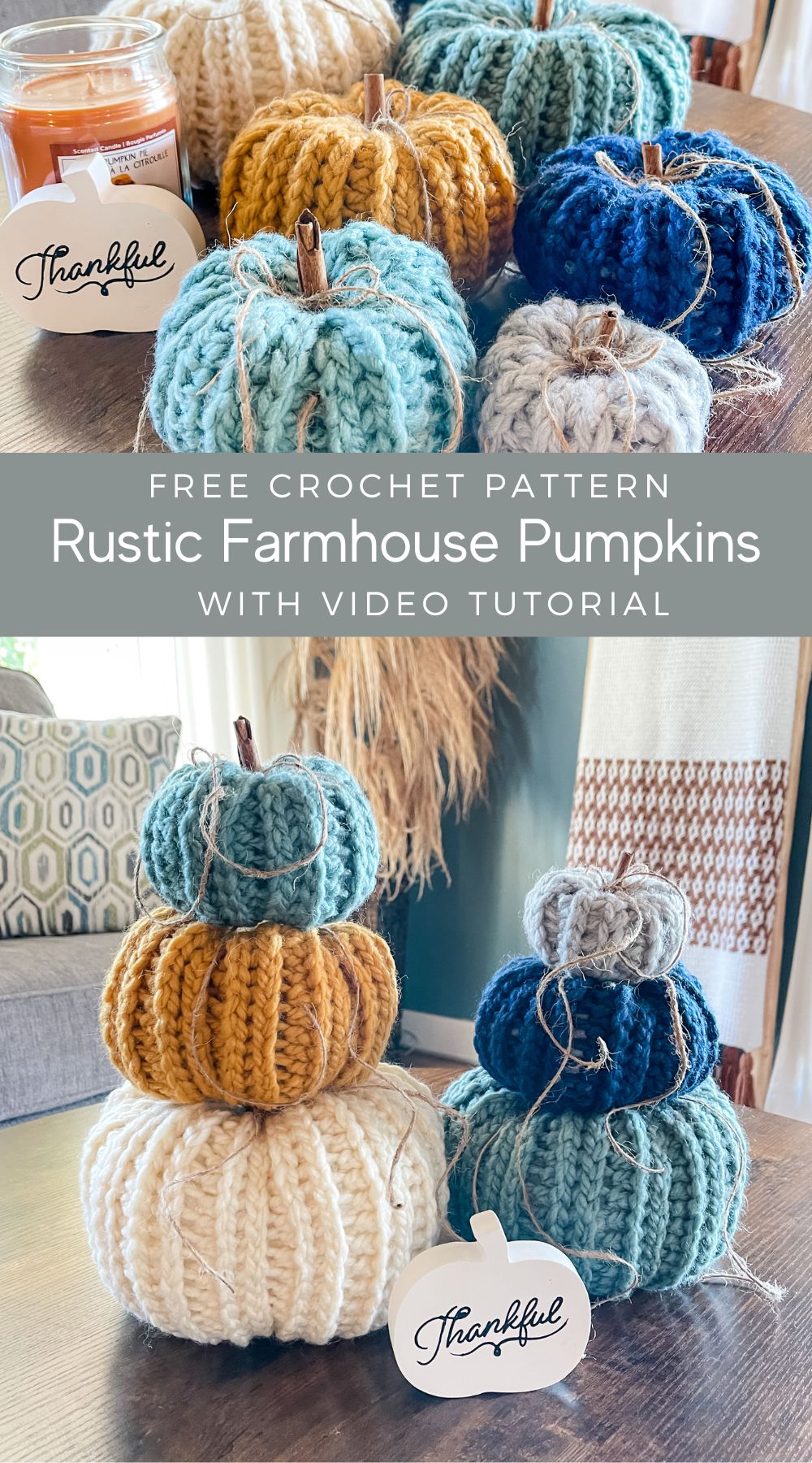 How to Crochet Rustic Farmhouse Pumpkins - MJ's off the Hook Designs