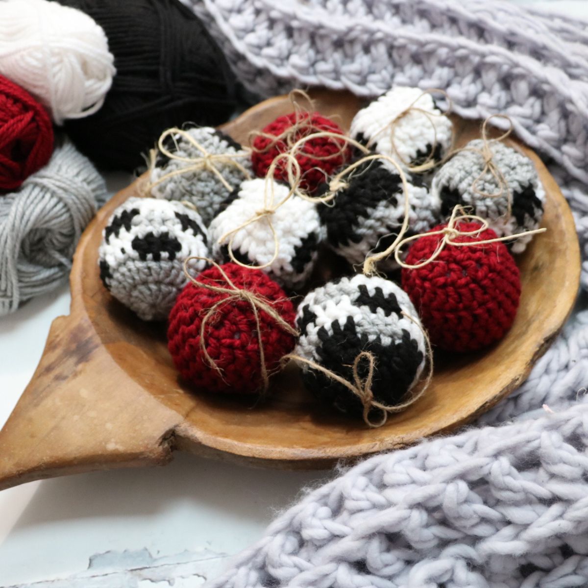 Free Crochet Pattern - Rustic Farmhouse Ornaments for Christmas - MJ's ...