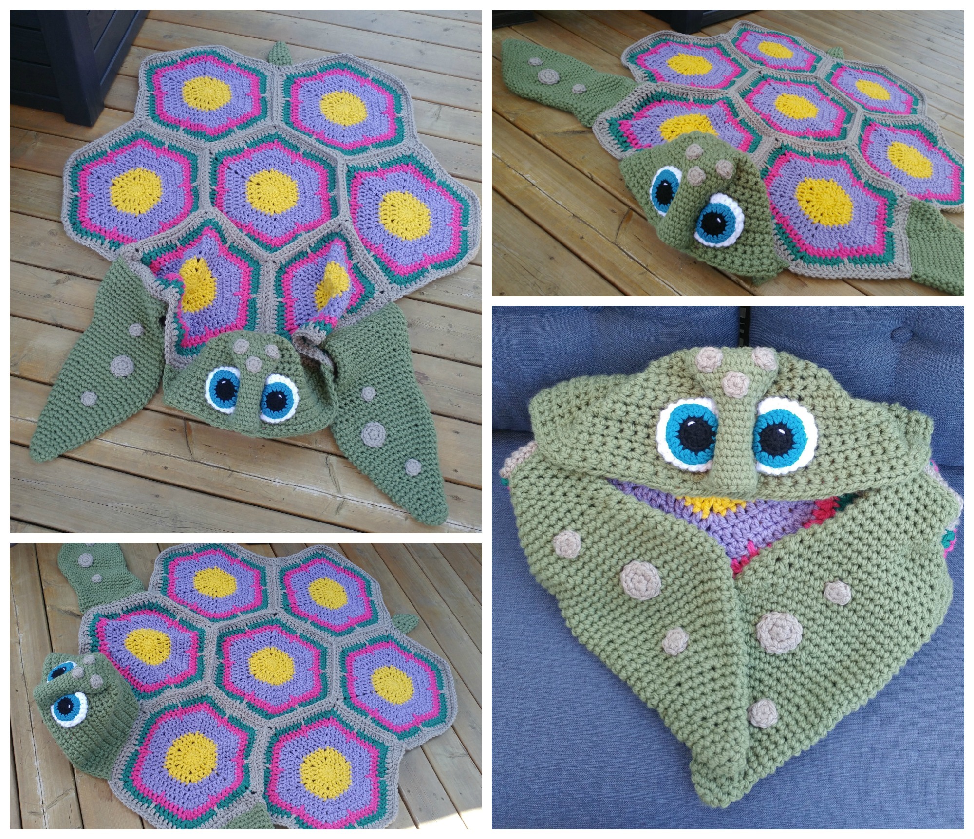 Hooded Sea Turtle Blanket - MJ's off the Hook Designs