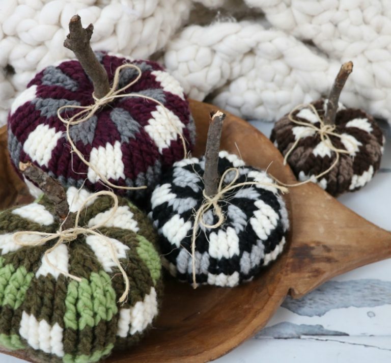 Crochet Bulky & Quick Plaid Pumpkins - MJ's off the Hook Designs