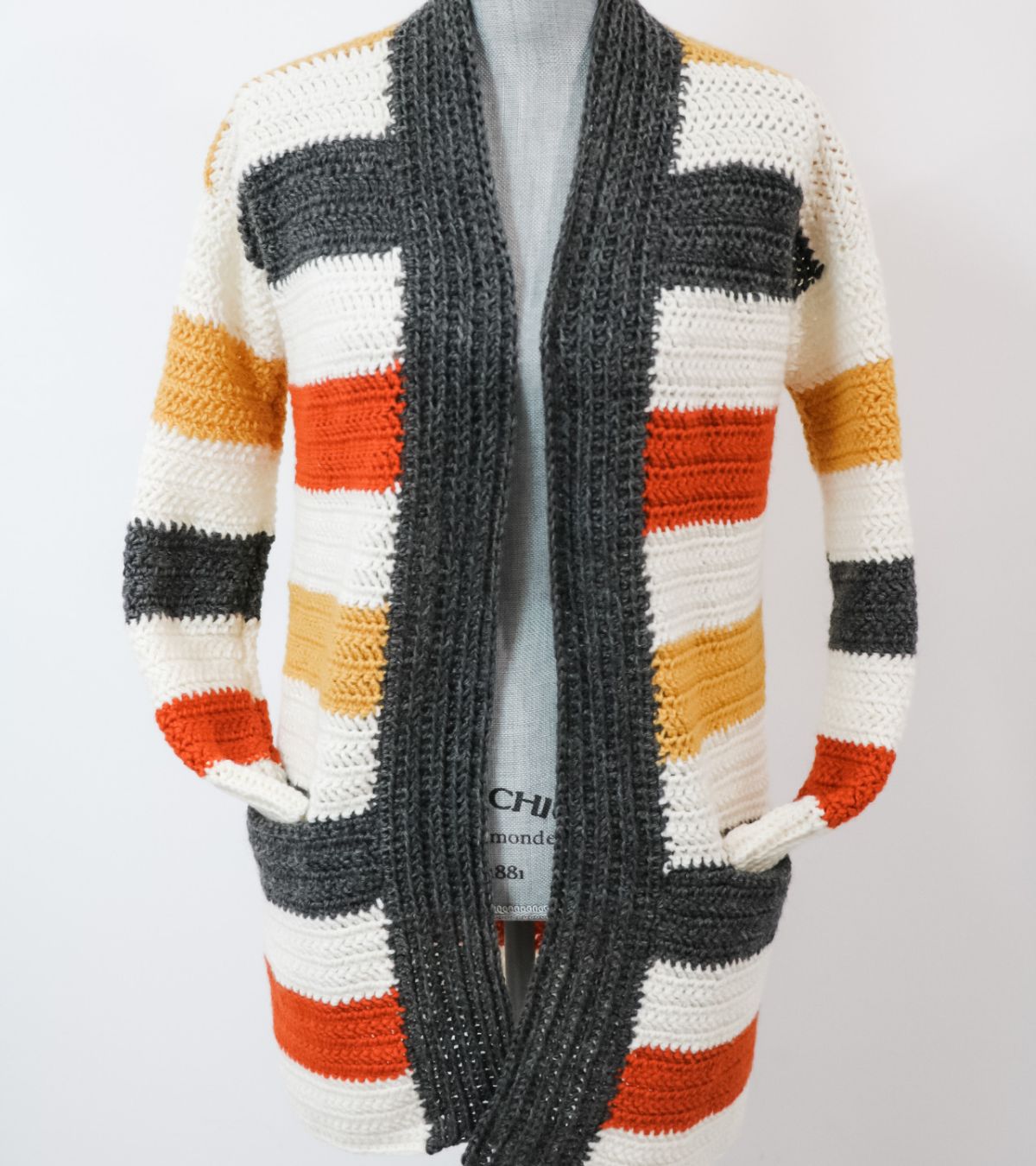 Everyday Striped Cardigan - MJ's off the Hook Designs