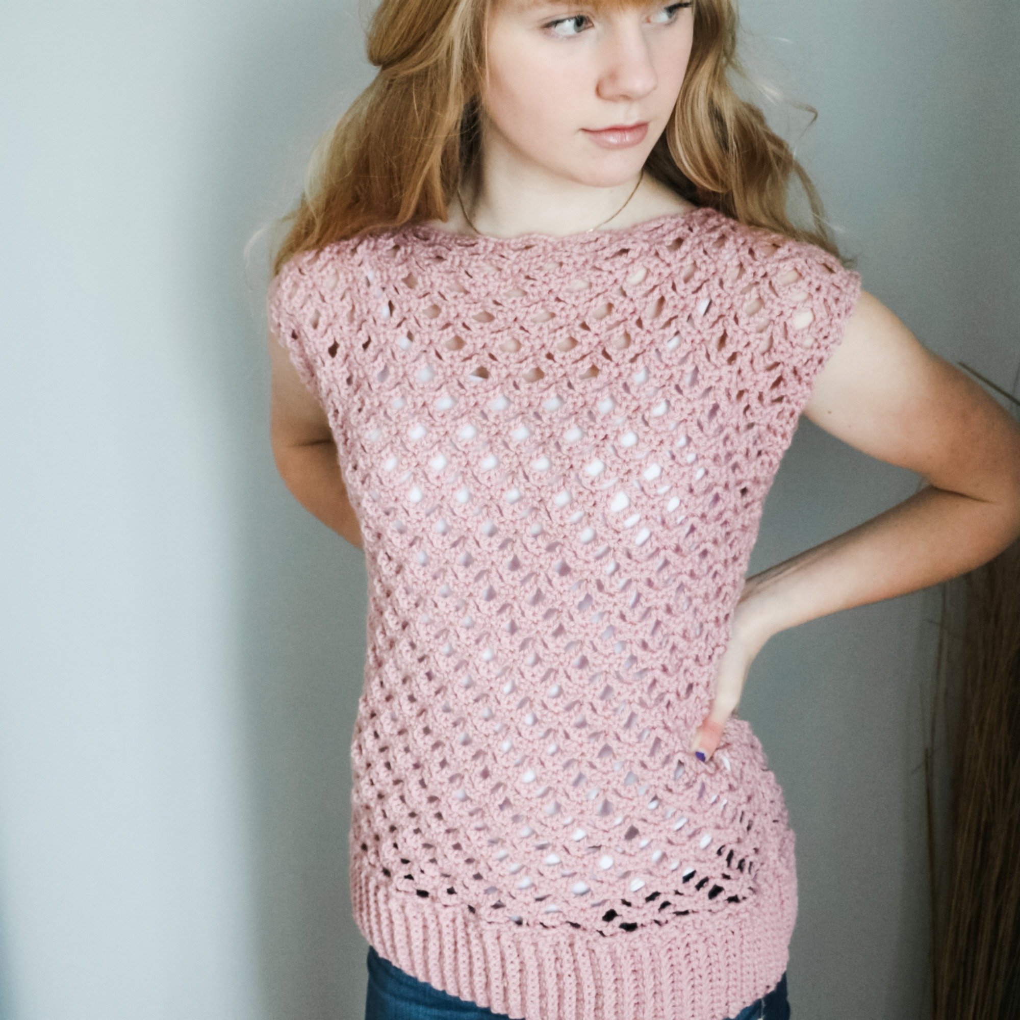 Modern Lace Pullover - MJ's off the Hook Designs