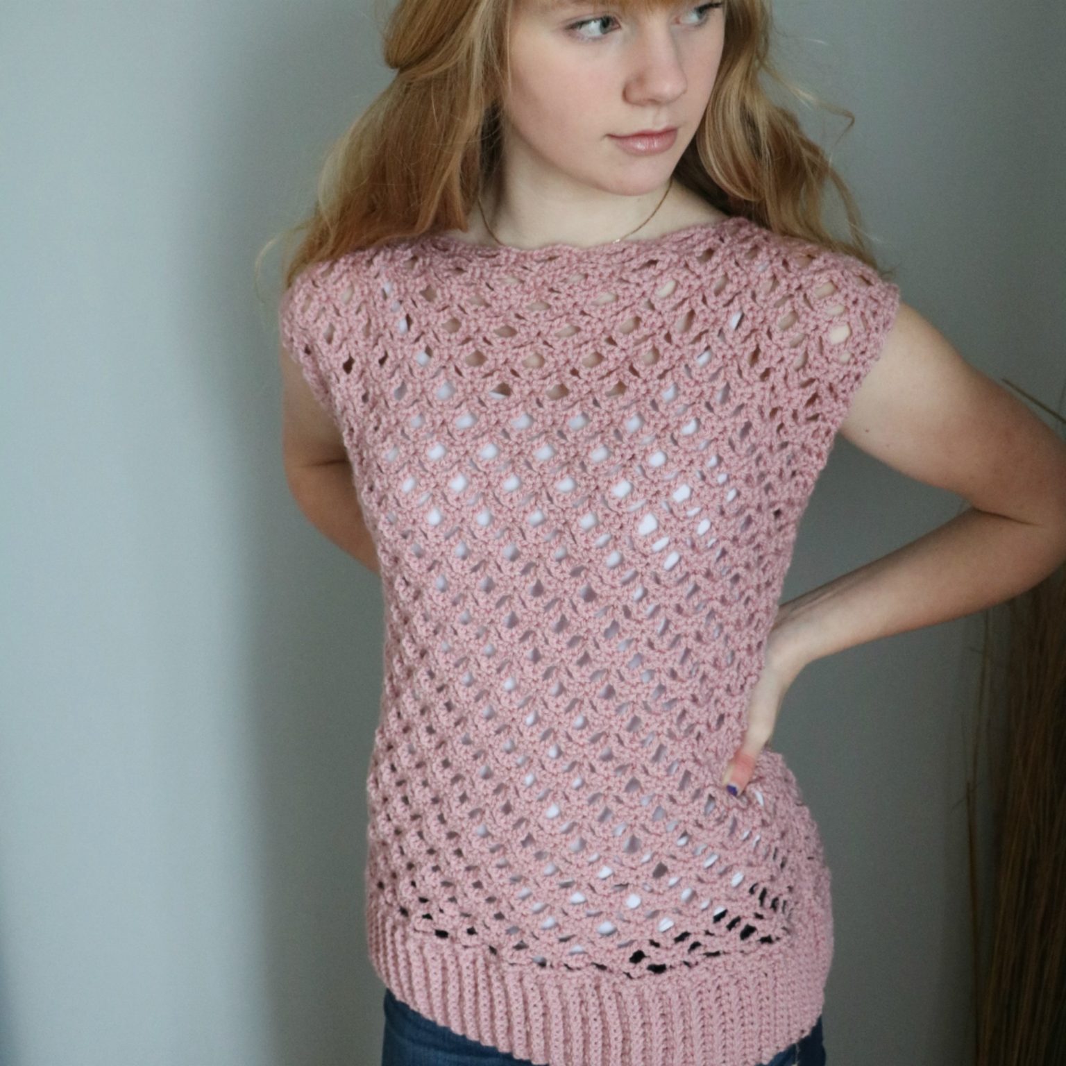 Modern Lace Pullover - MJ's off the Hook Designs