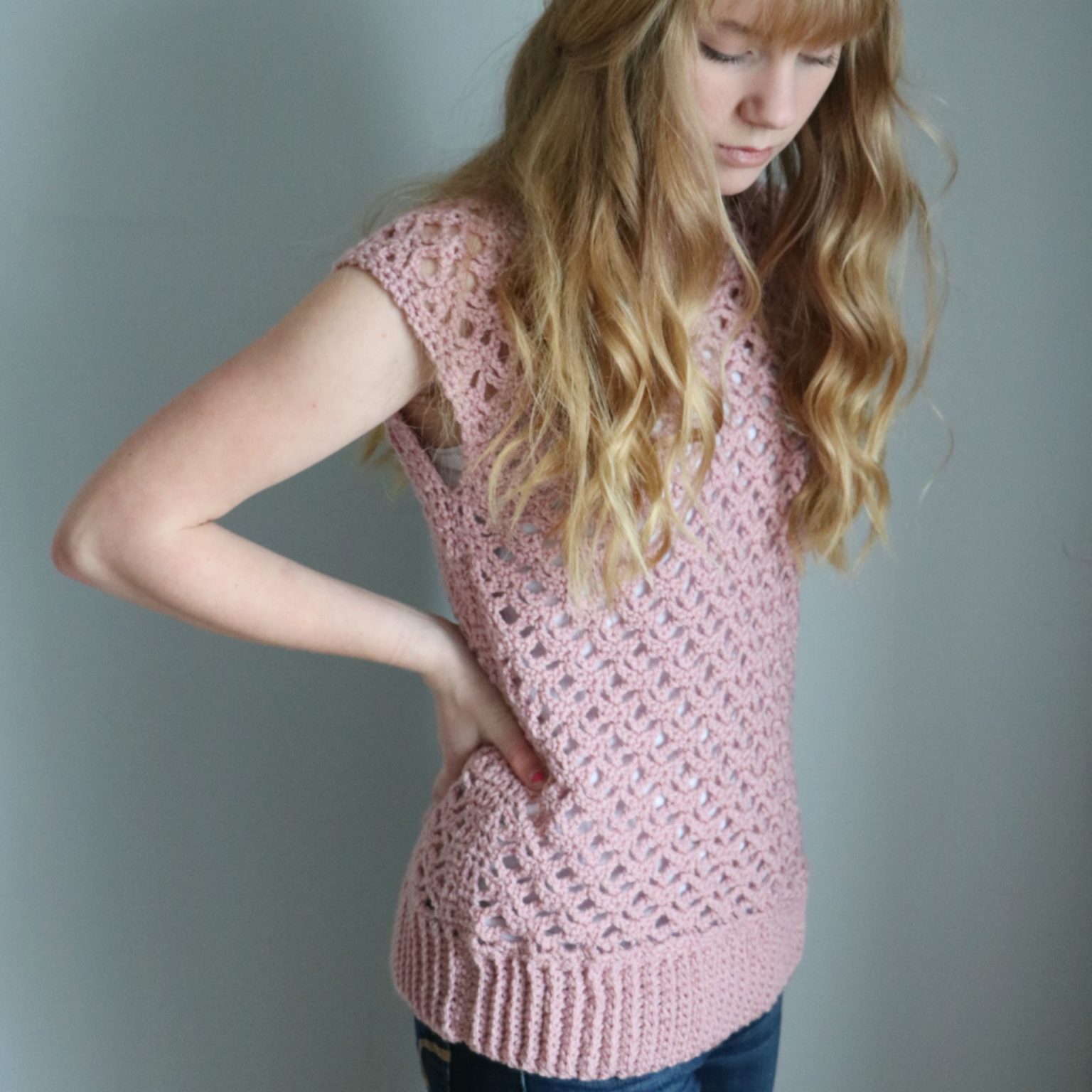 Modern Lace Pullover - MJ's off the Hook Designs