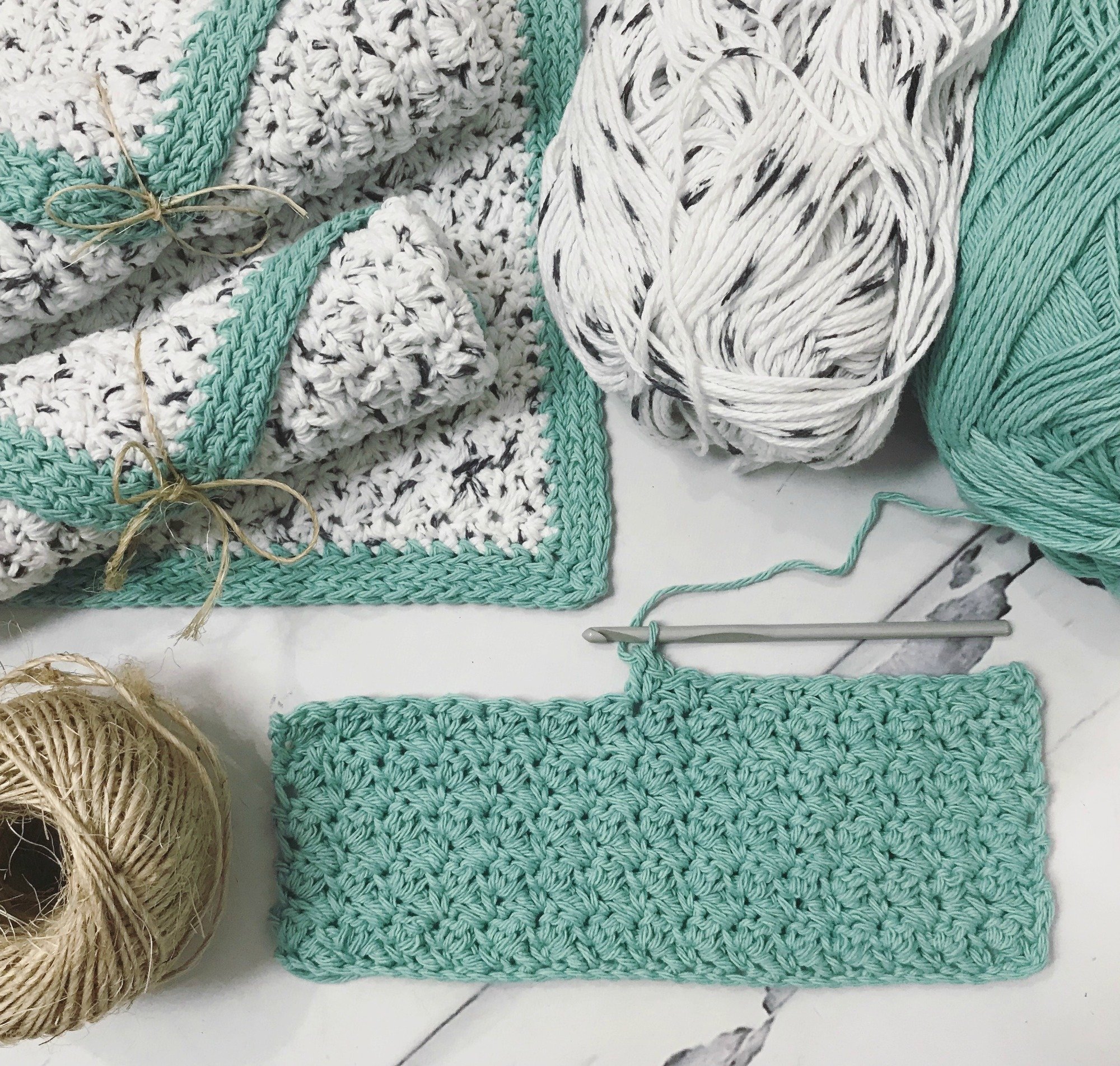 Free Rustic Farmhouse Dishcloth Pattern - MJ's off the Hook Designs