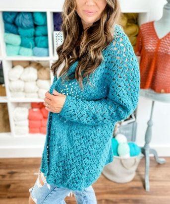 Crochet an Easy Lacy Spring Cardigan - MJ's off the Hook Designs