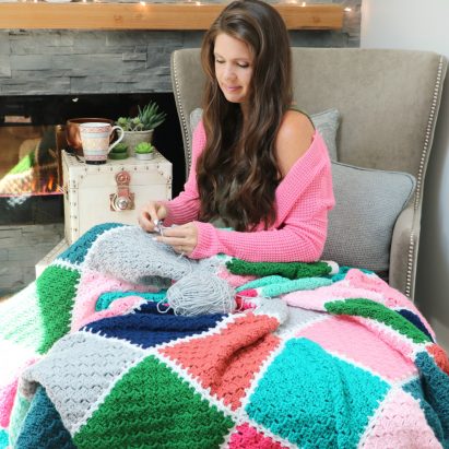 Modern Patchwork Crochet Throw - MJ's off the Hook Designs