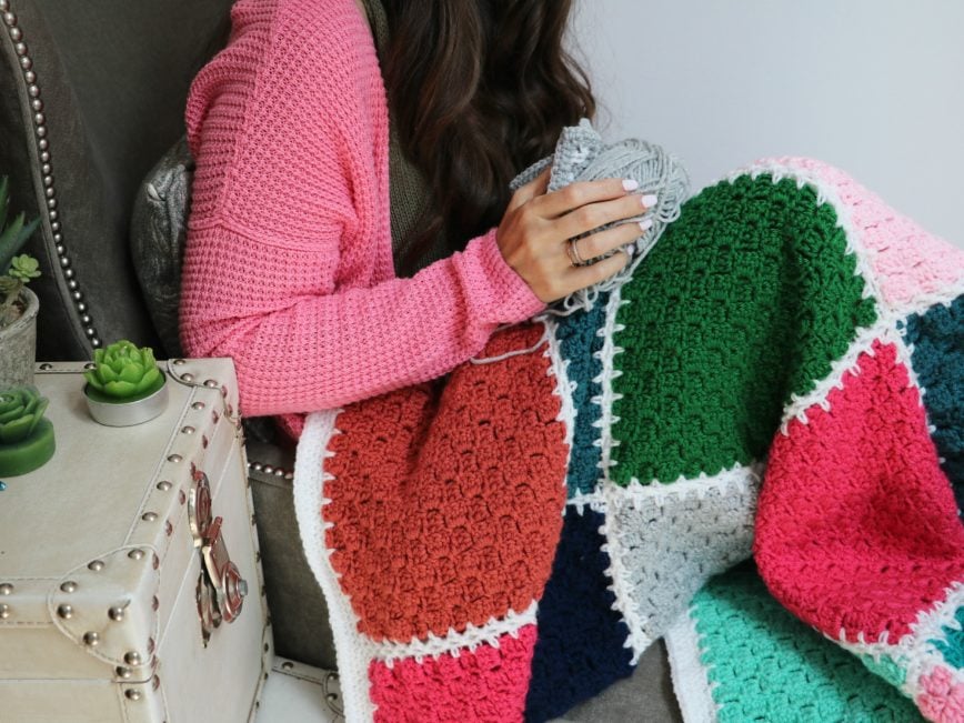 Modern Patchwork Crochet Throw - MJ's off the Hook Designs