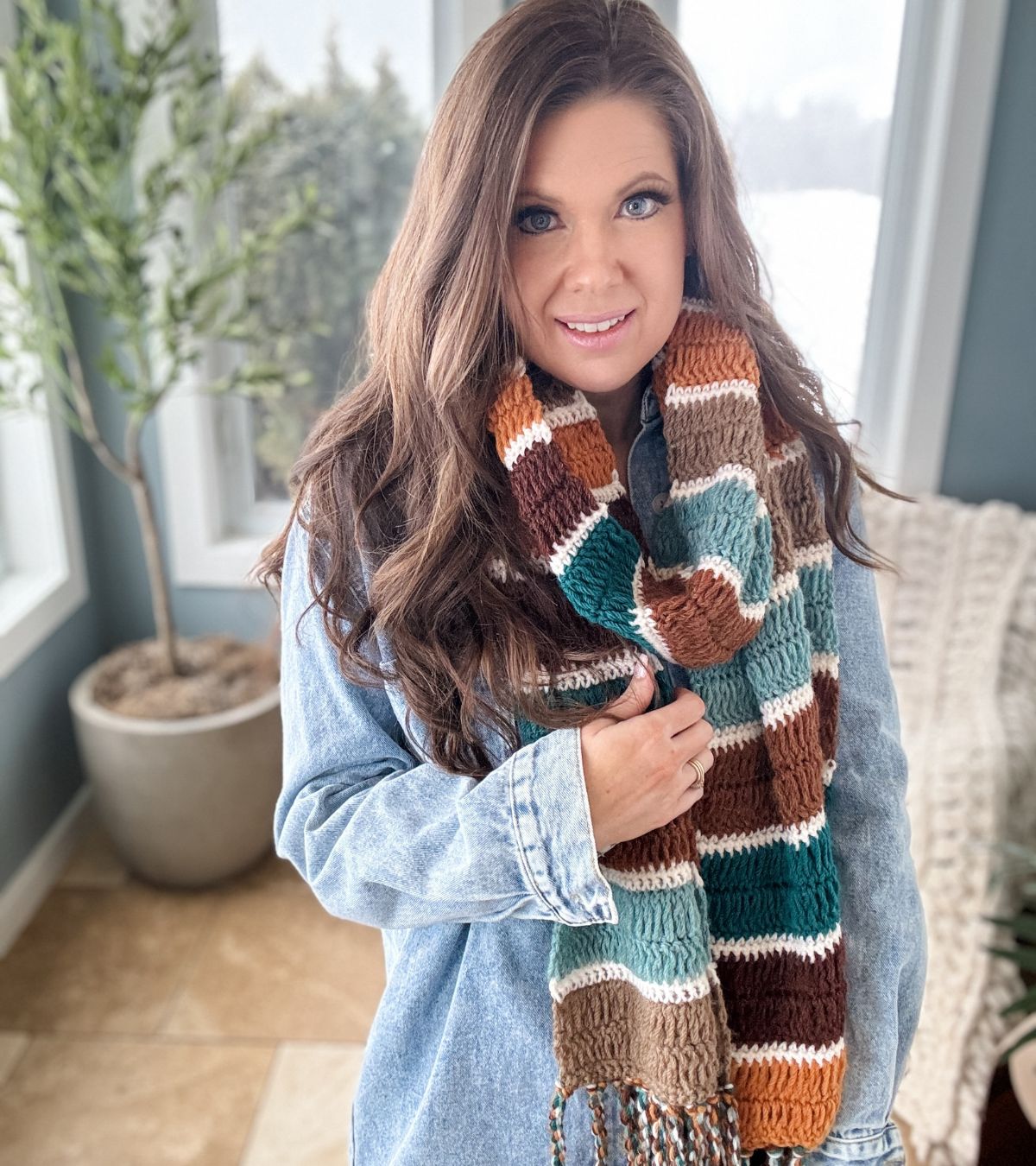 Crochet Blanket Scarf - Free Pattern - MJ's off the Hook Designs