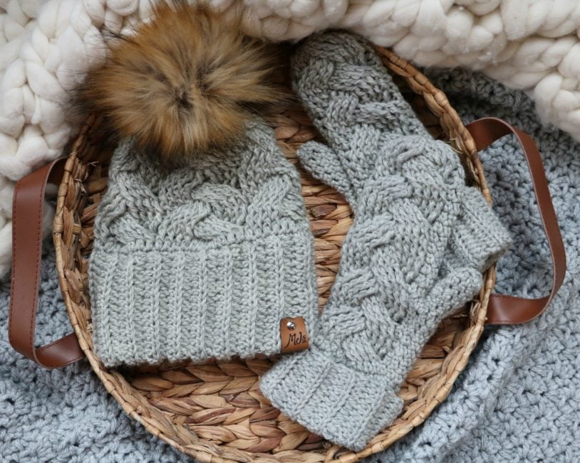 Braided Crochet Mittens - Free Video - MJ's off the Hook Designs