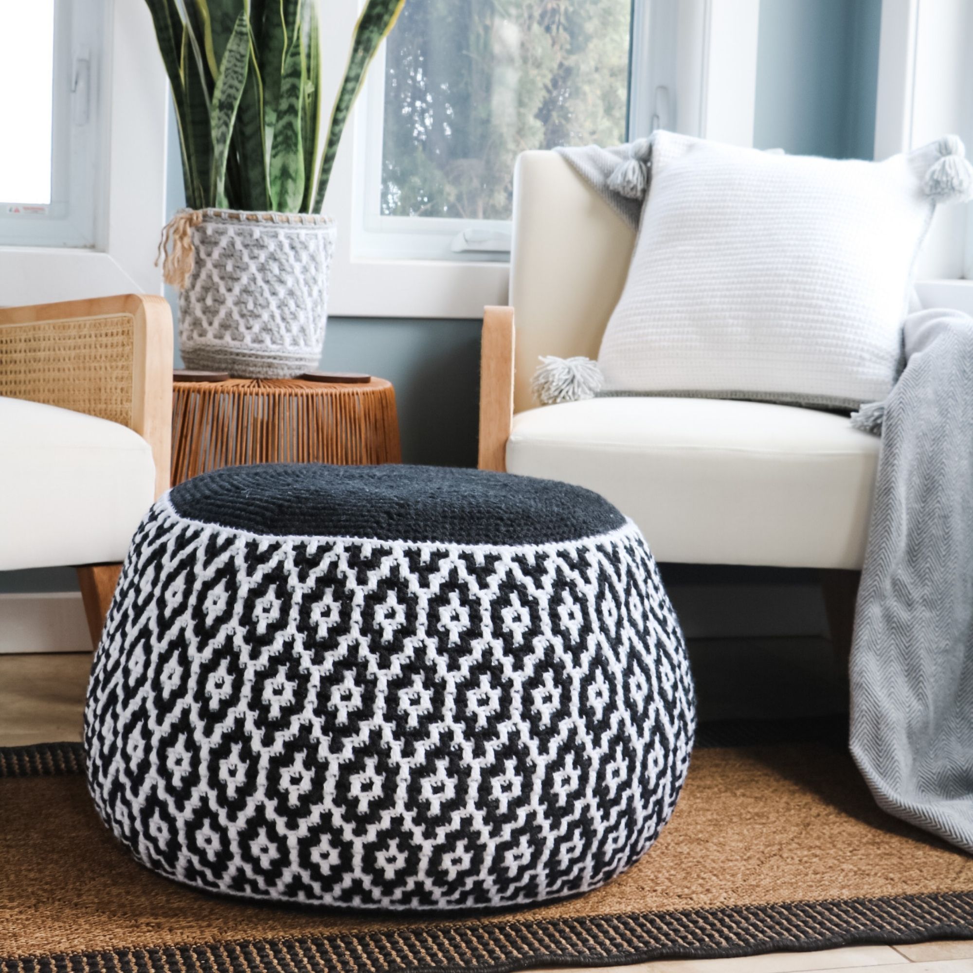 Granite Ridge Floor Pouf - Crochet Pattern - MJ's off the Hook Designs