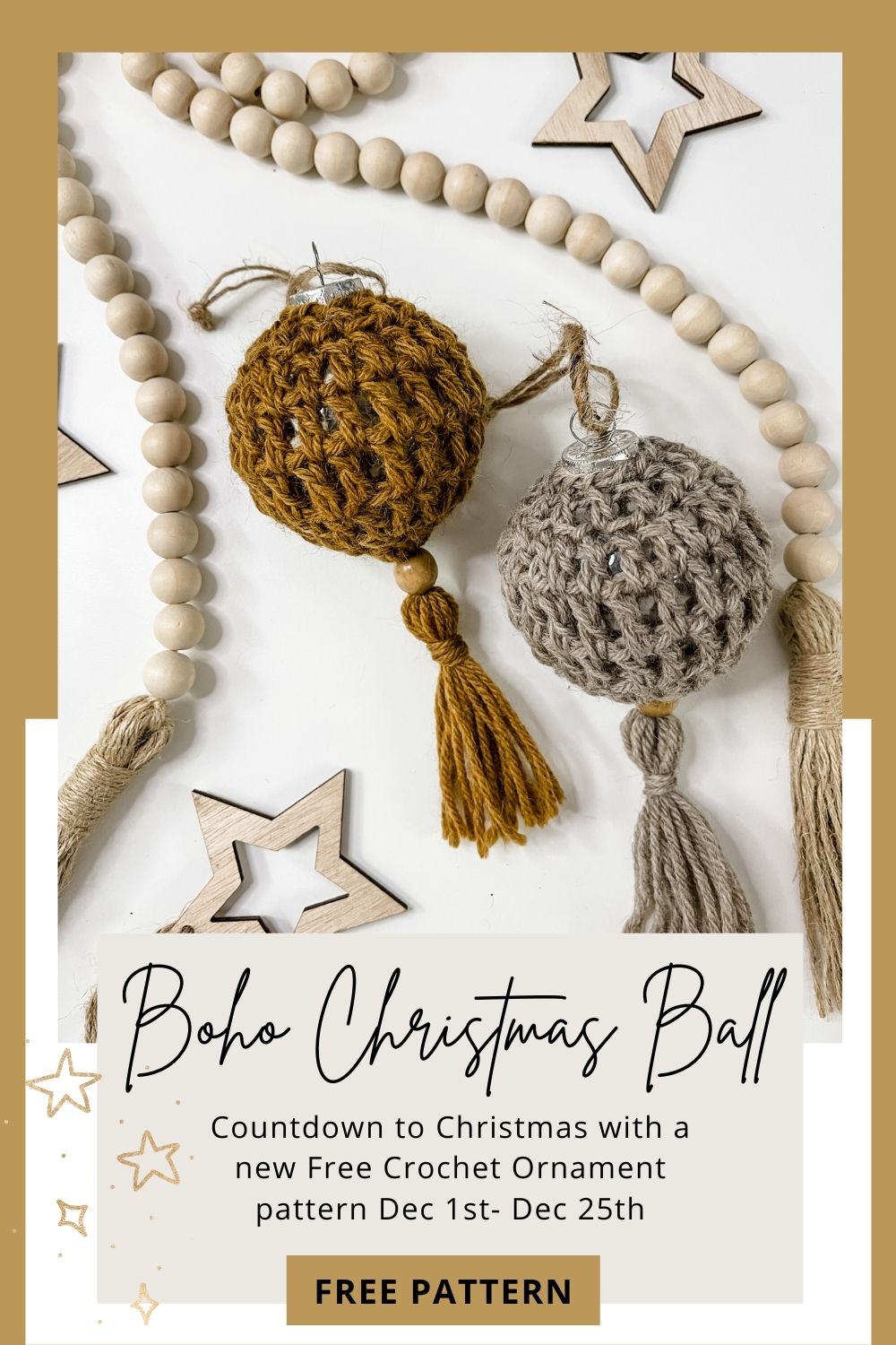 Boho Christmas Ball - Free Crochet Pattern - MJ's off the Hook Designs