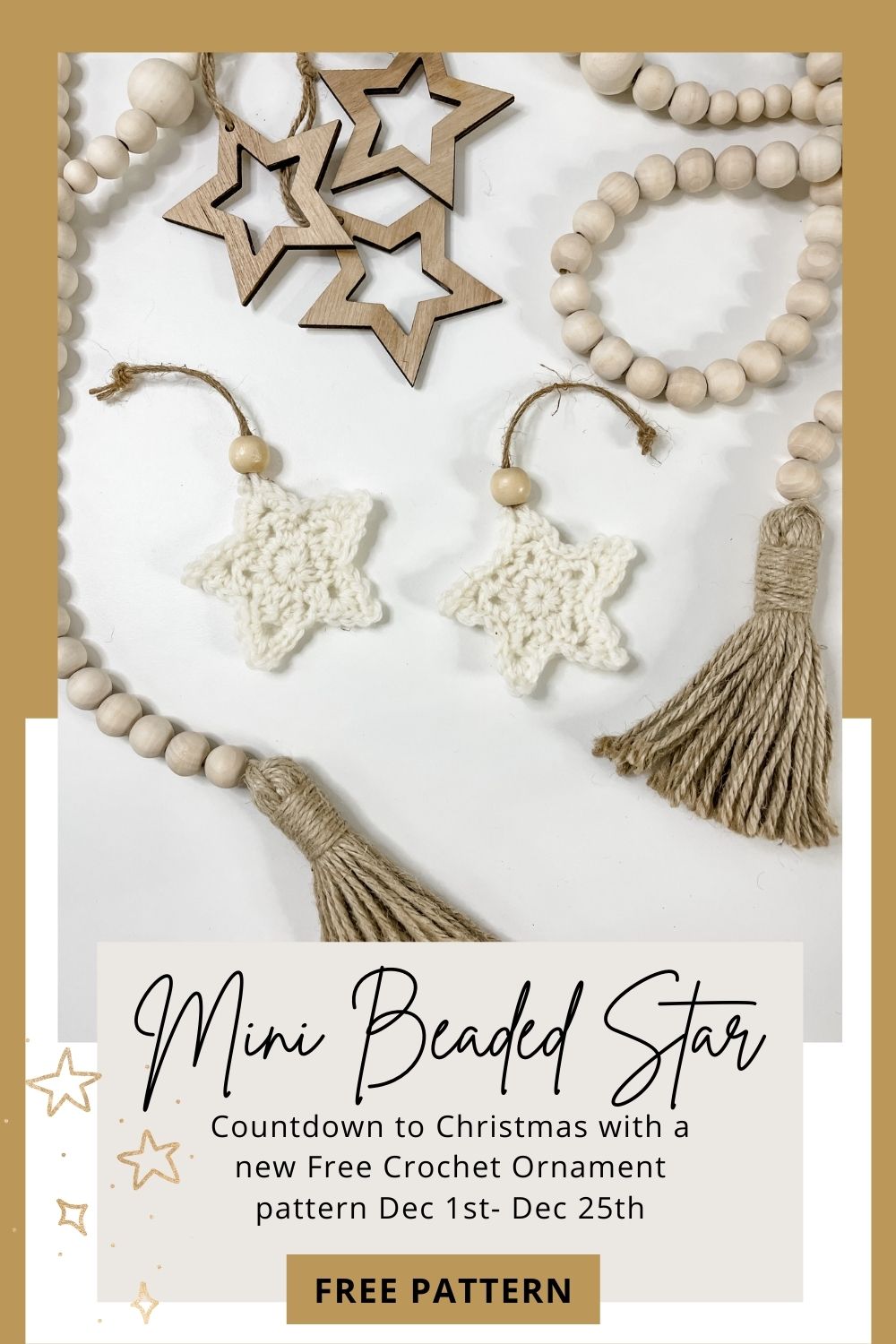 Mini Beaded Star - Free Crochet Pattern - MJ's off the Hook Designs