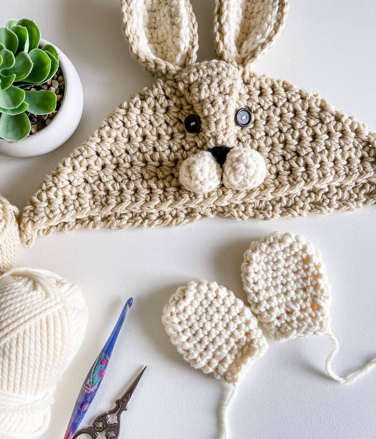 Free Crochet Bunny Blanket: Hooded Blanket Pattern - MJ's off the Hook ...