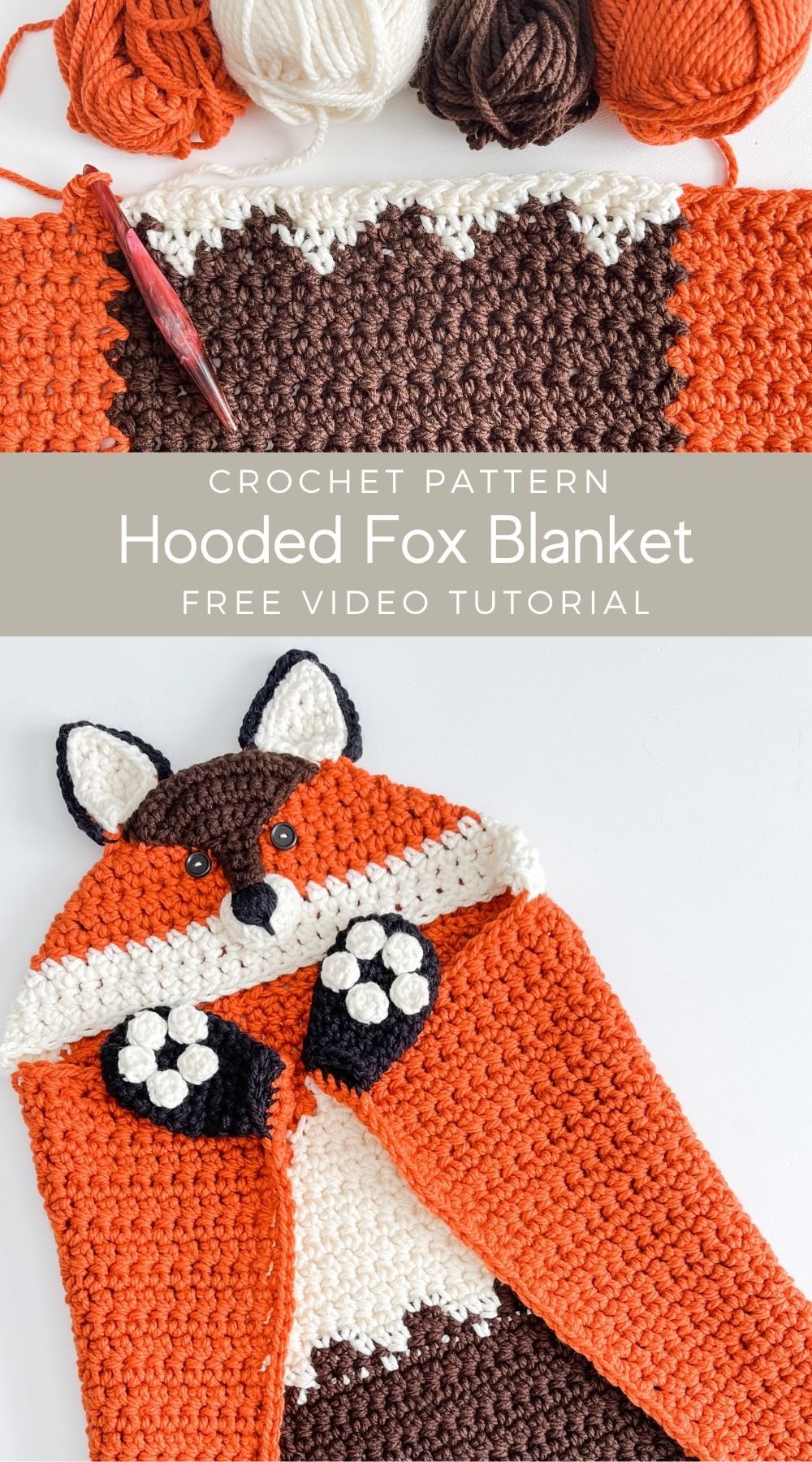 Hooded Fox Blanket Crochet Pattern - MJ's off the Hook Designs