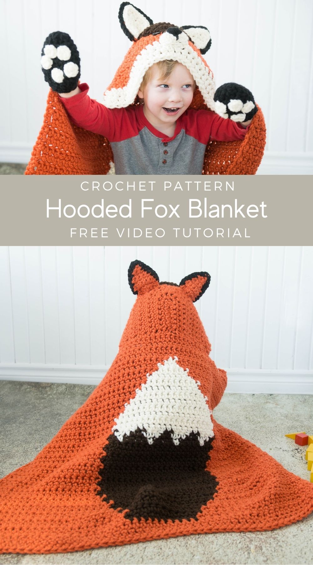 Hooded Fox Blanket Crochet Pattern - MJ's off the Hook Designs