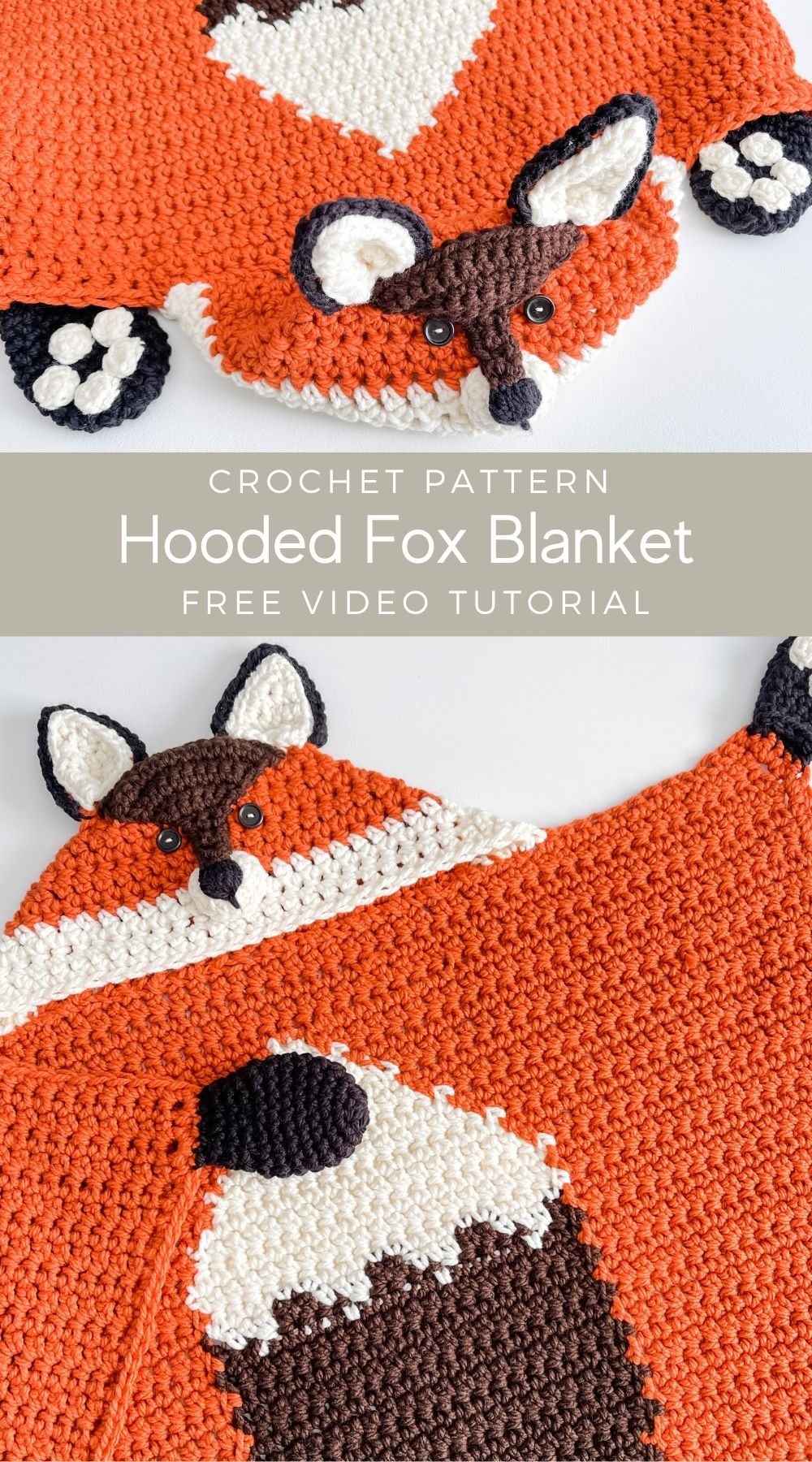 Hooded Fox Blanket Crochet Pattern - MJ's off the Hook Designs