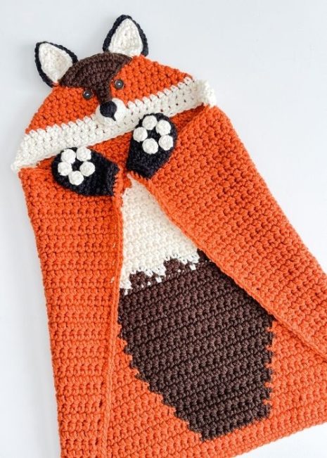 Hooded Fox Blanket Crochet Pattern - MJ's off the Hook Designs