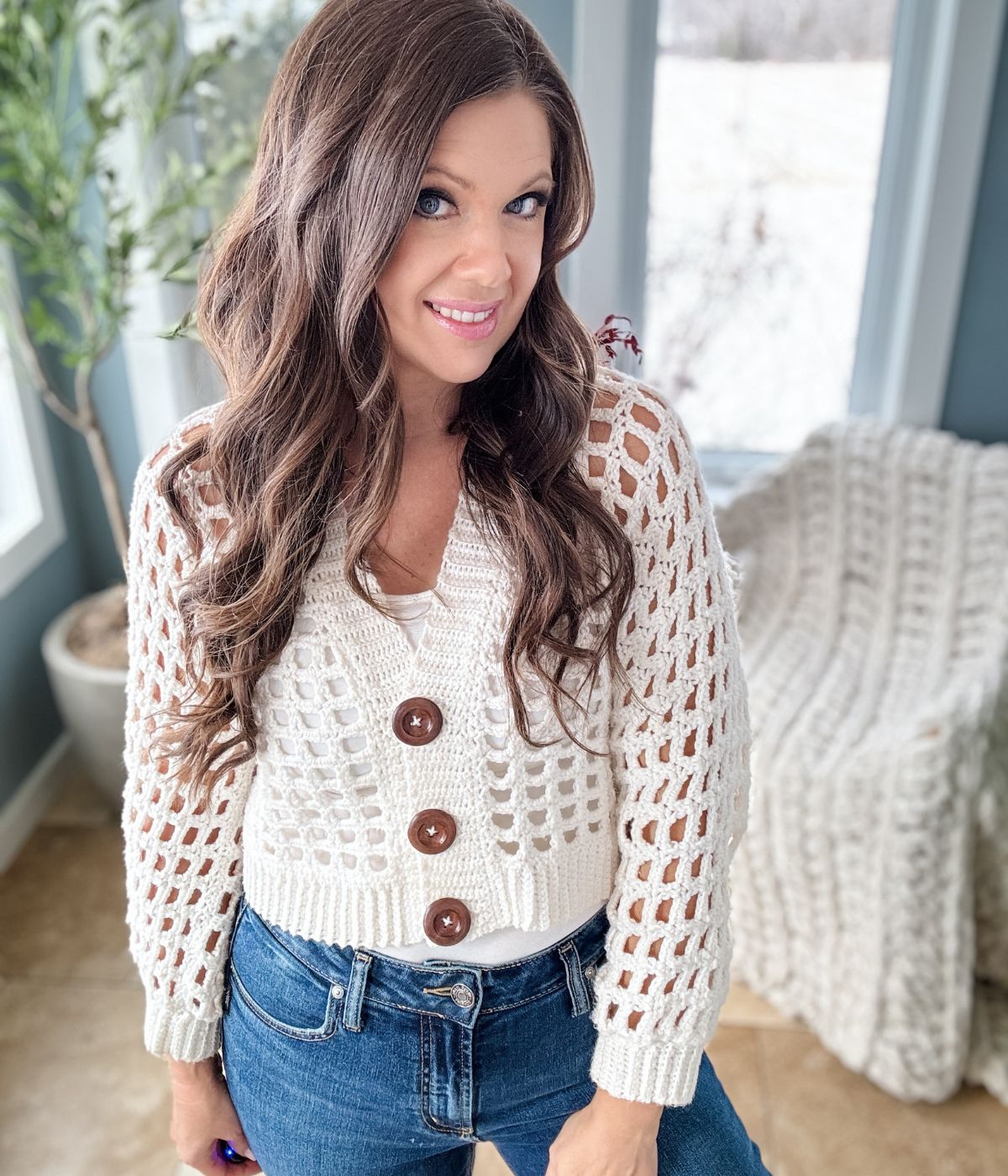 Free Pattern For Crochet Cardigan- Peek A Boo Cardigan - MJ's off the ...