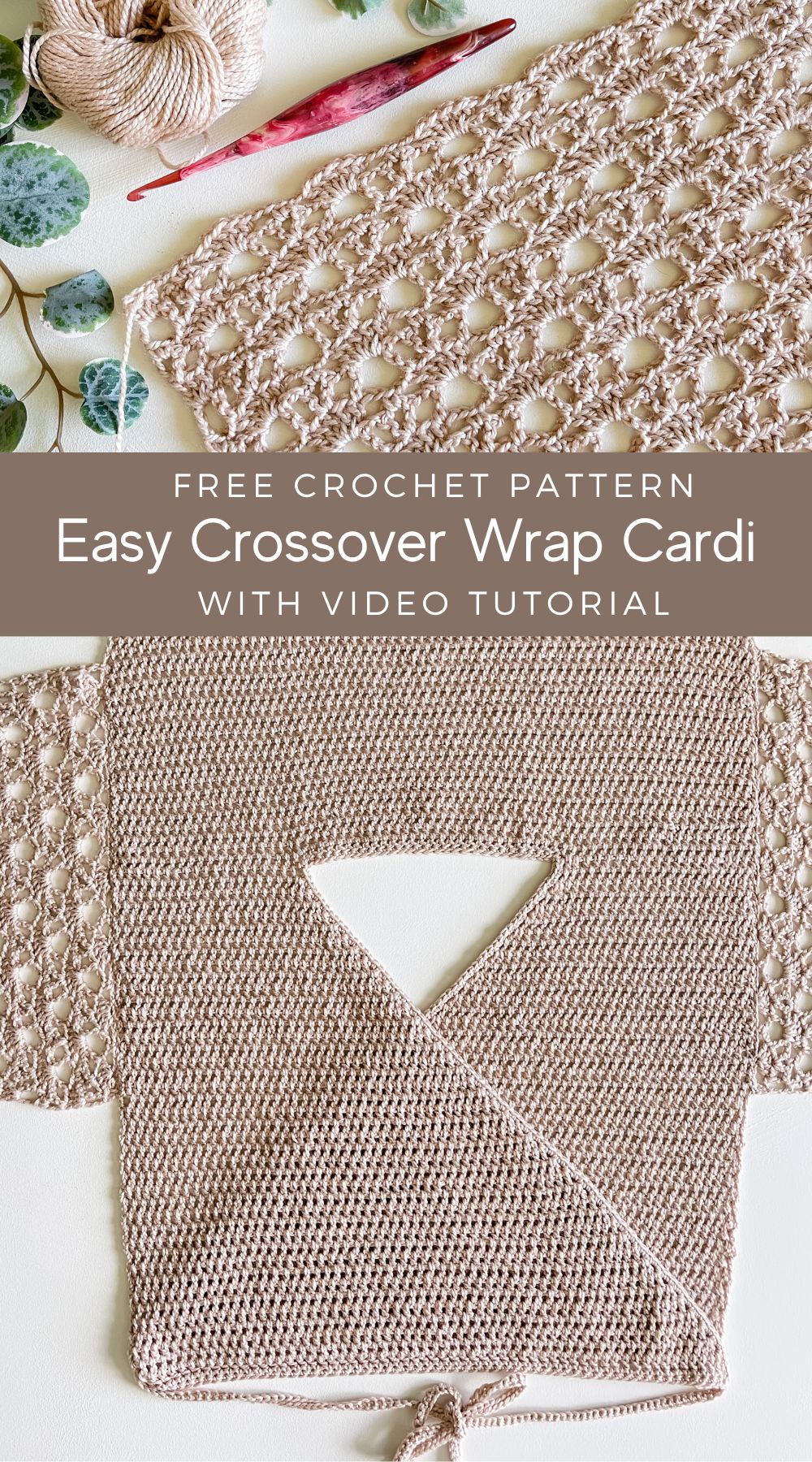 Crossover Wrap Cardigan - Free Crochet Pattern - MJ's off the Hook Designs