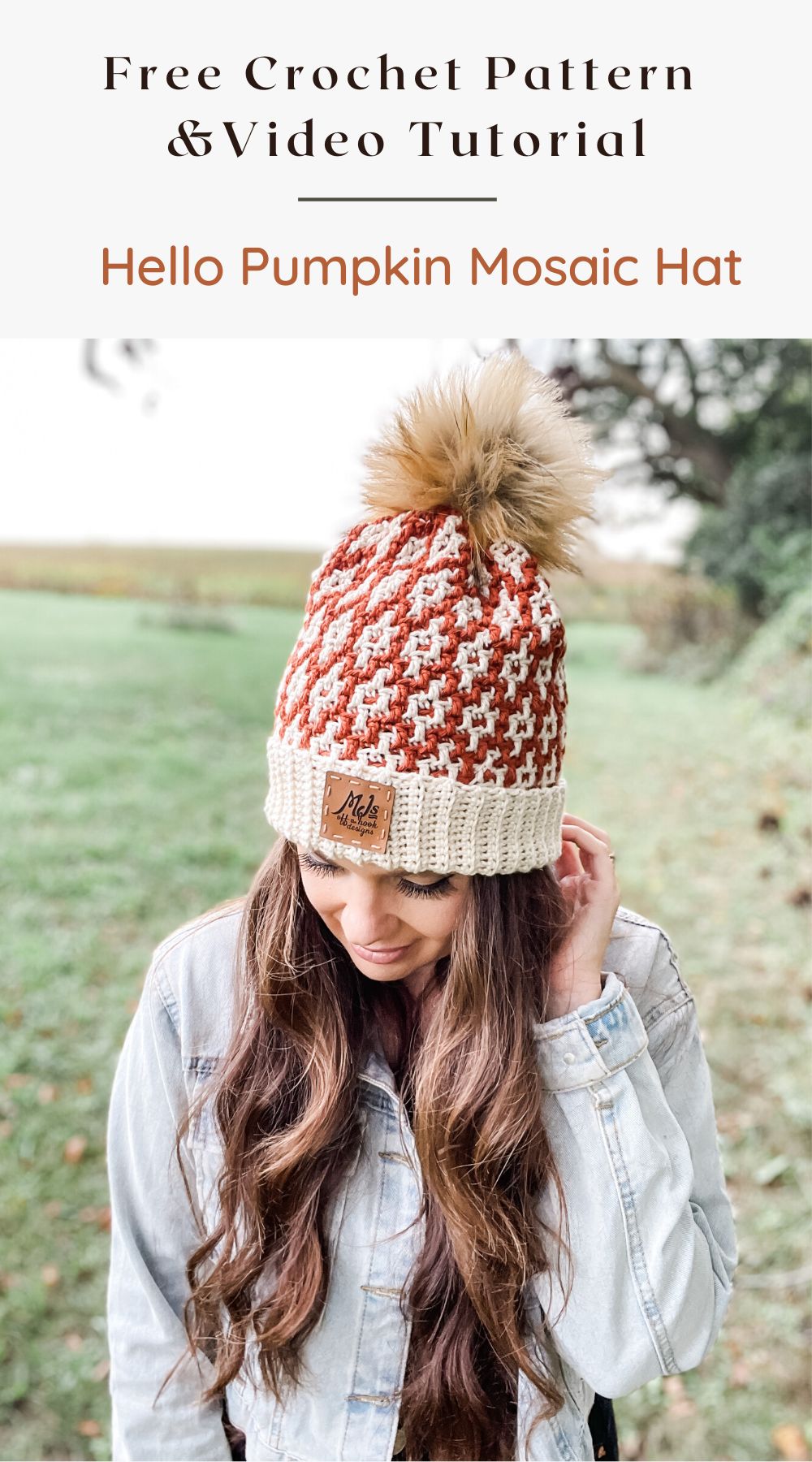 Hello Pumpkin Mosaic Crochet Hat - MJ's off the Hook Designs