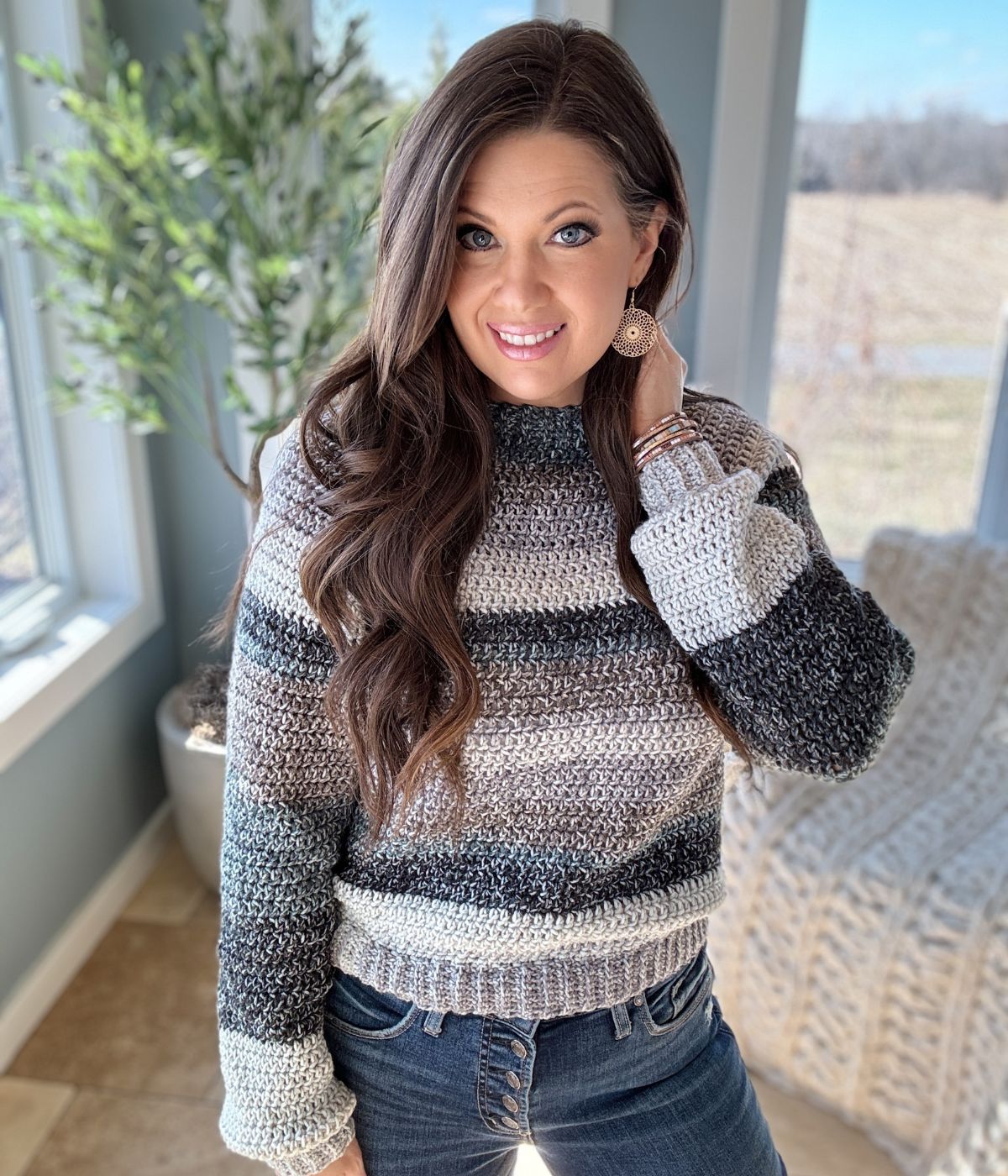 Easy Crochet Raglan Sweater - MJ's off the Hook Designs