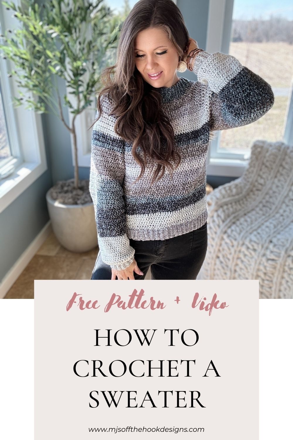 Easy Crochet Raglan Sweater - MJ's off the Hook Designs