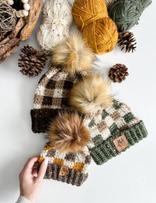 Rustic Buffalo Plaid Crochet Hat - MJ's off the Hook Designs