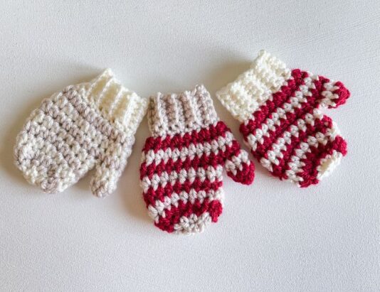 Mini Striped Mitten Crochet Pattern - MJ's off the Hook Designs