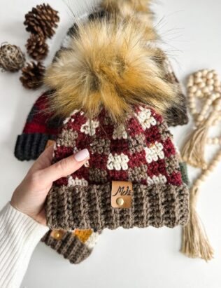 Rustic Buffalo Plaid Crochet Hat - MJ's off the Hook Designs