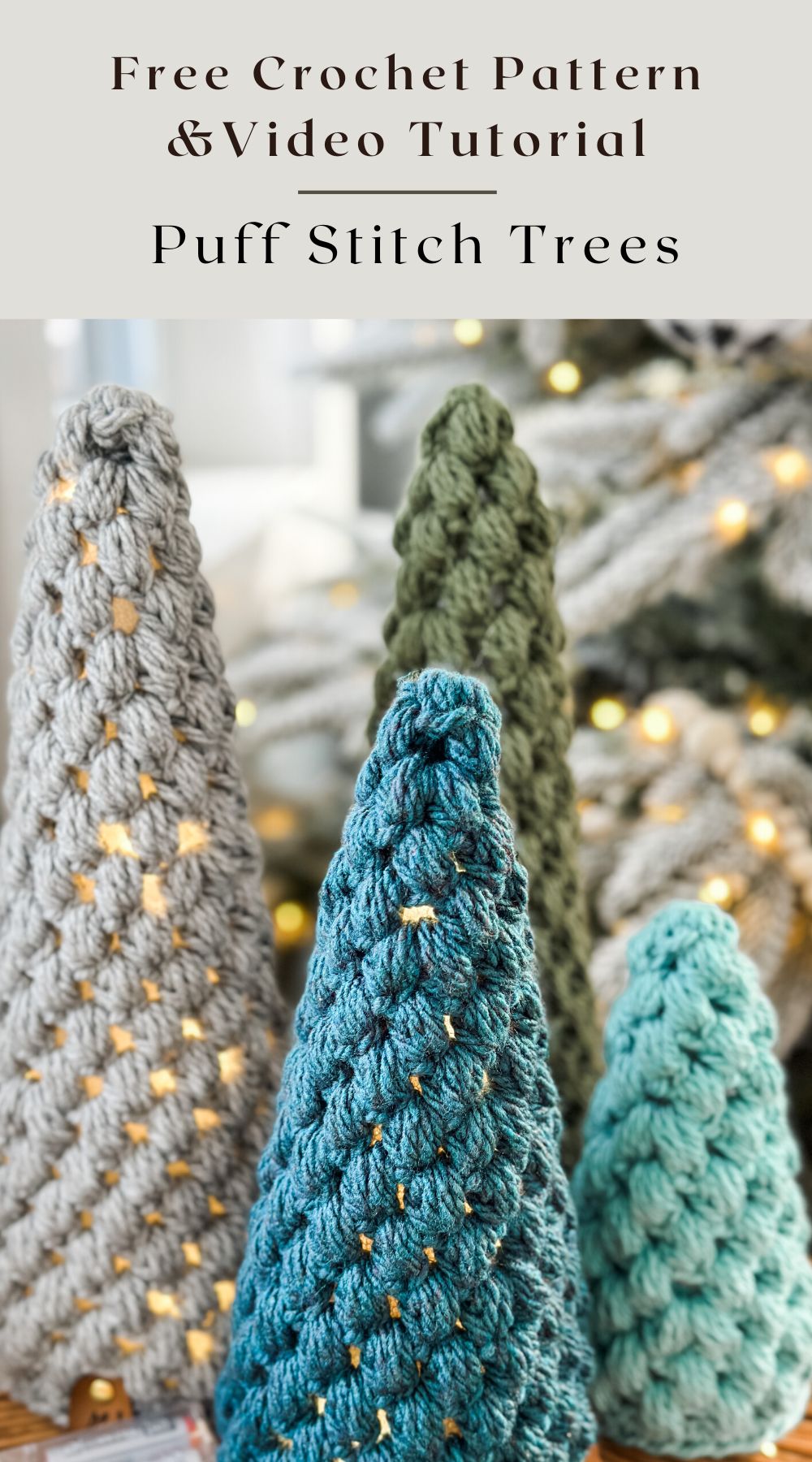 Puff Stitch Crochet Trees - MJ's off the Hook Designs