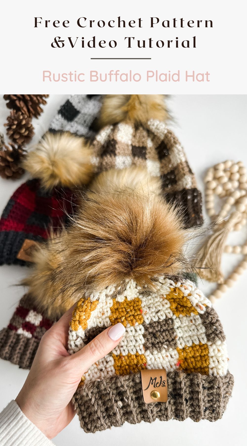 Rustic Buffalo Plaid Crochet Hat - MJ's off the Hook Designs