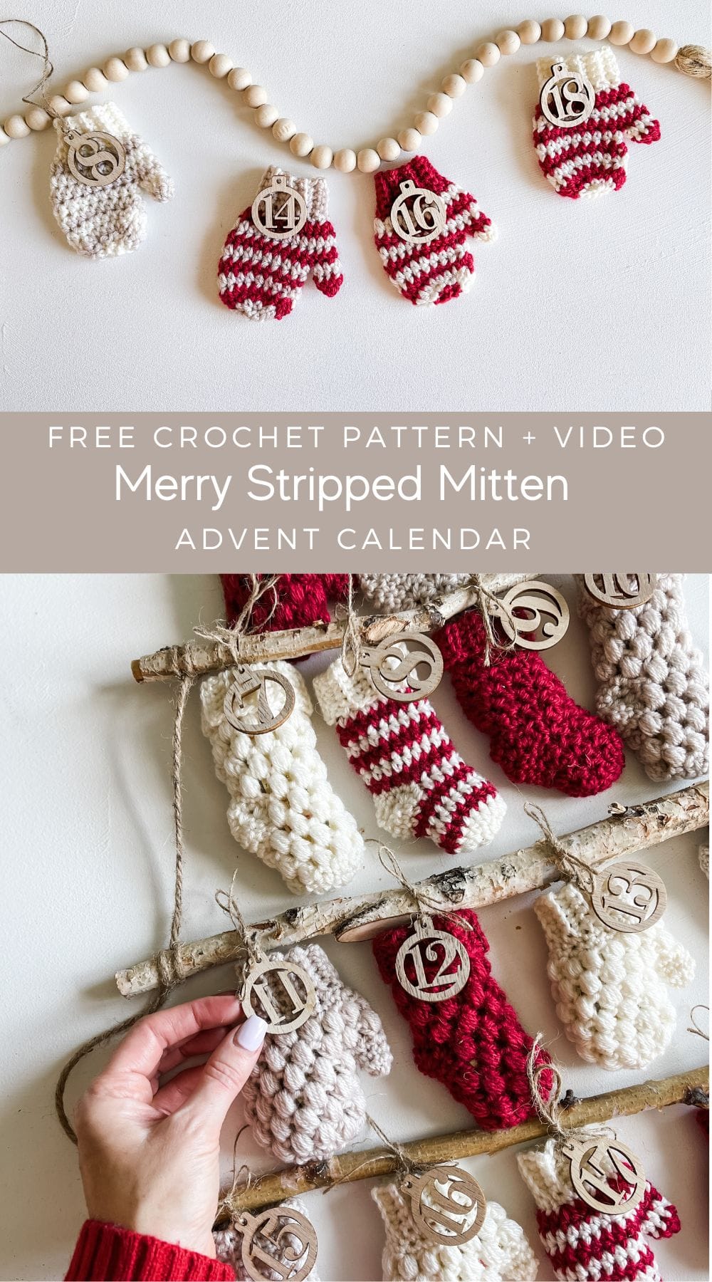 Mini Striped Mitten Crochet Pattern - MJ's off the Hook Designs