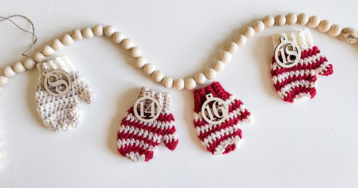 Mini Striped Mitten Crochet Pattern - MJ's off the Hook Designs