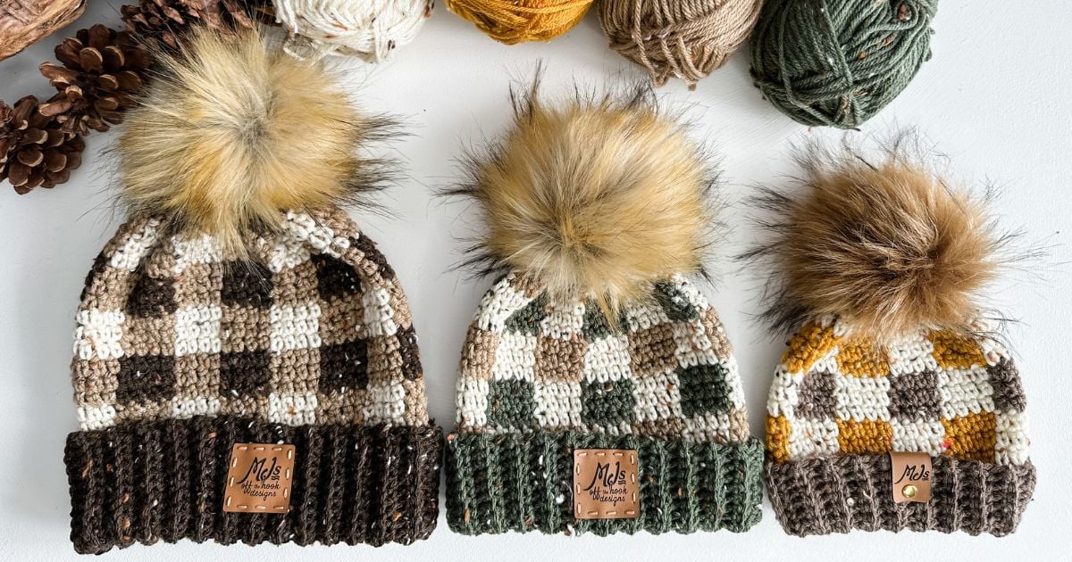 Rustic Buffalo Plaid Crochet Hat - MJ's off the Hook Designs