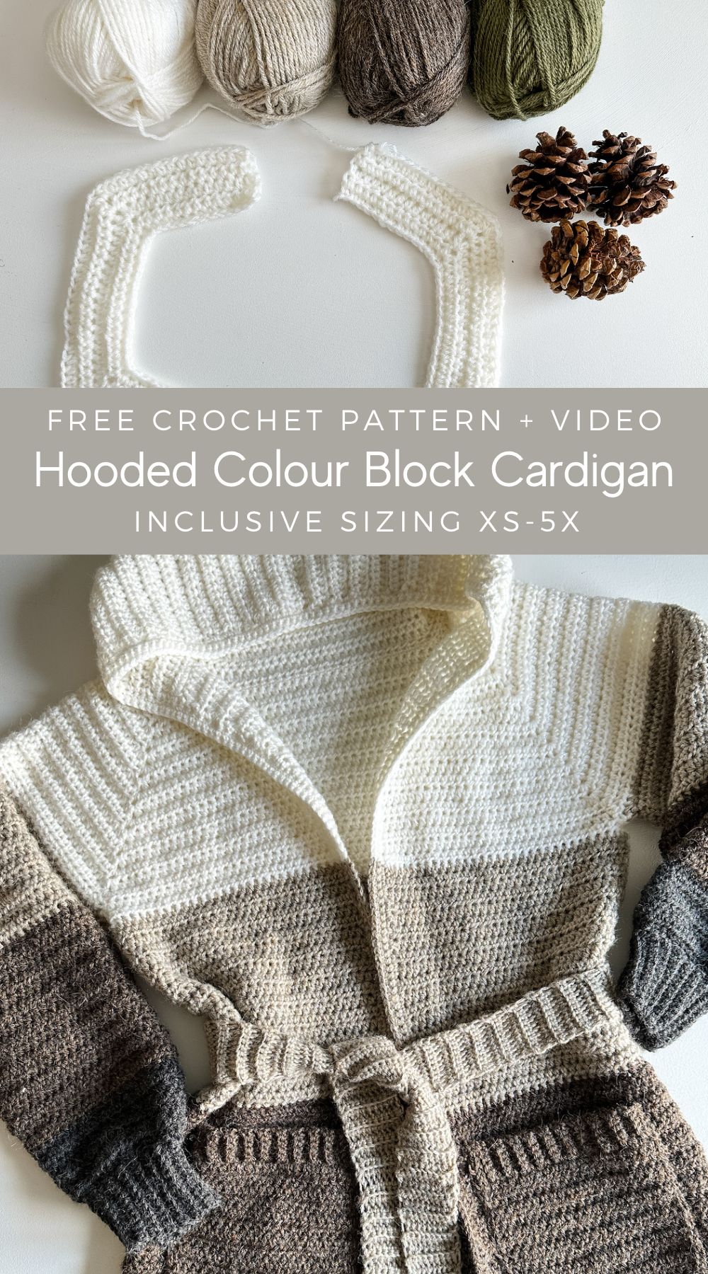 Crochet Colour Block Cardigan - MJ's off the Hook Designs