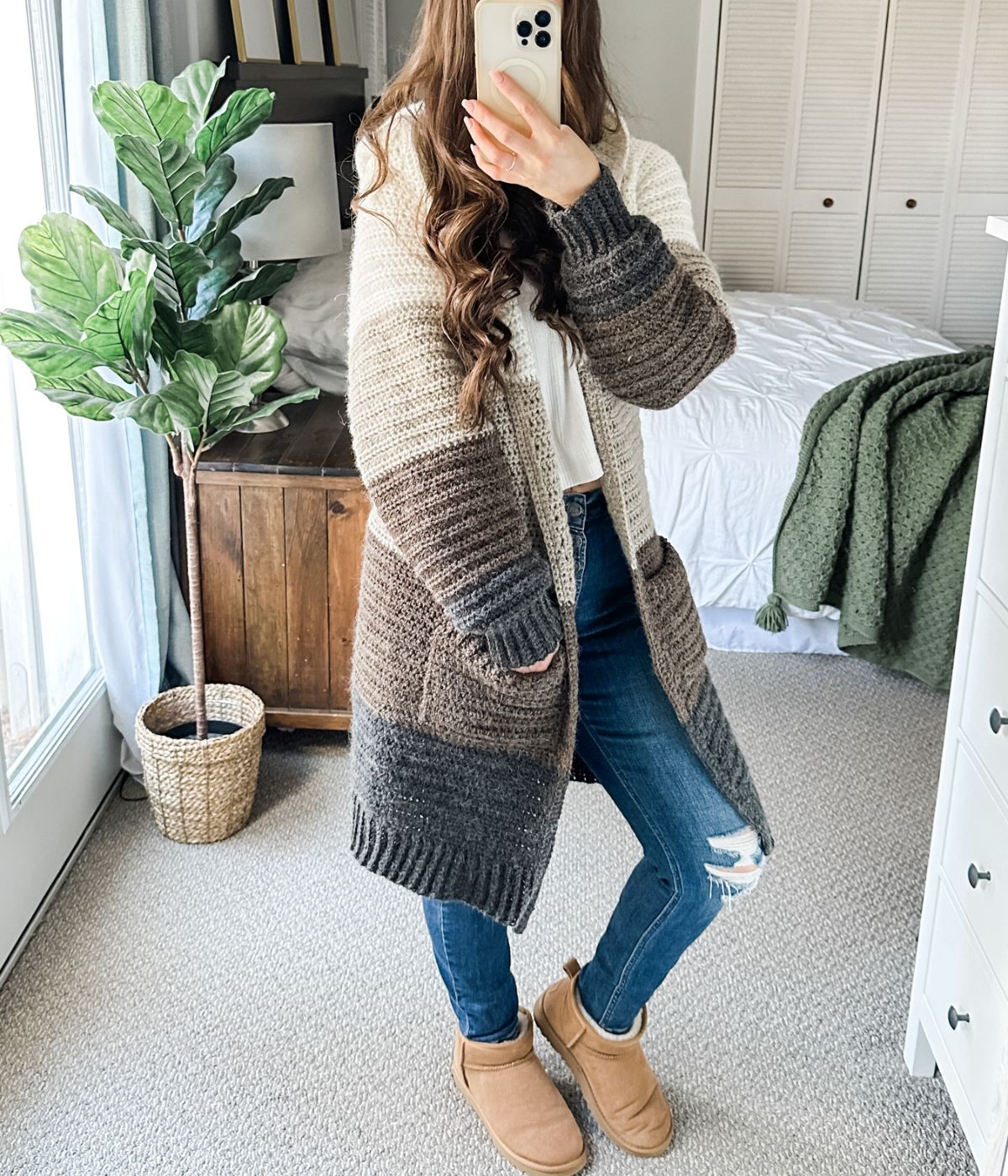 Crochet Colour Block Cardigan - MJ's off the Hook Designs