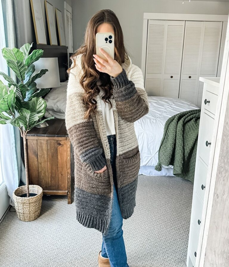 Crochet Colour Block Cardigan - MJ's off the Hook Designs