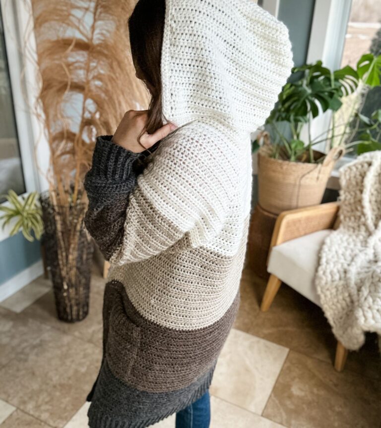 Crochet Colour Block Cardigan - MJ's off the Hook Designs