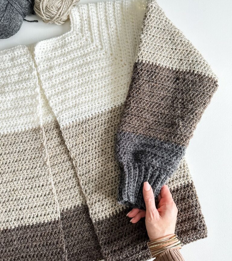 Crochet Colour Block Cardigan - MJ's off the Hook Designs