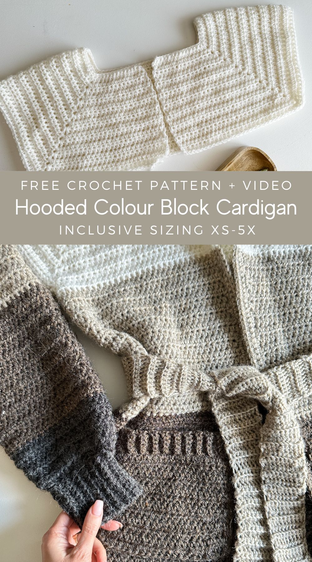 Crochet Colour Block Cardigan - MJ's off the Hook Designs