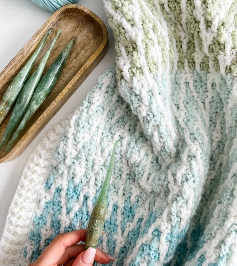 Rainbow Hugs Mosaic Crochet Blanket - MJ's off the Hook Designs