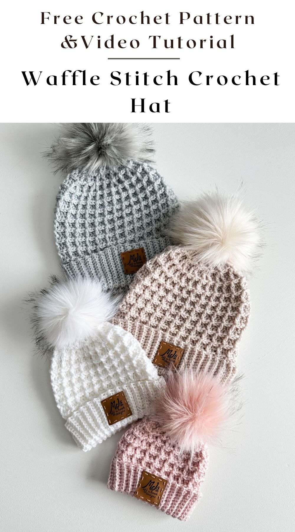 Waffle Stitch Crochet Hat - MJ's off the Hook Designs