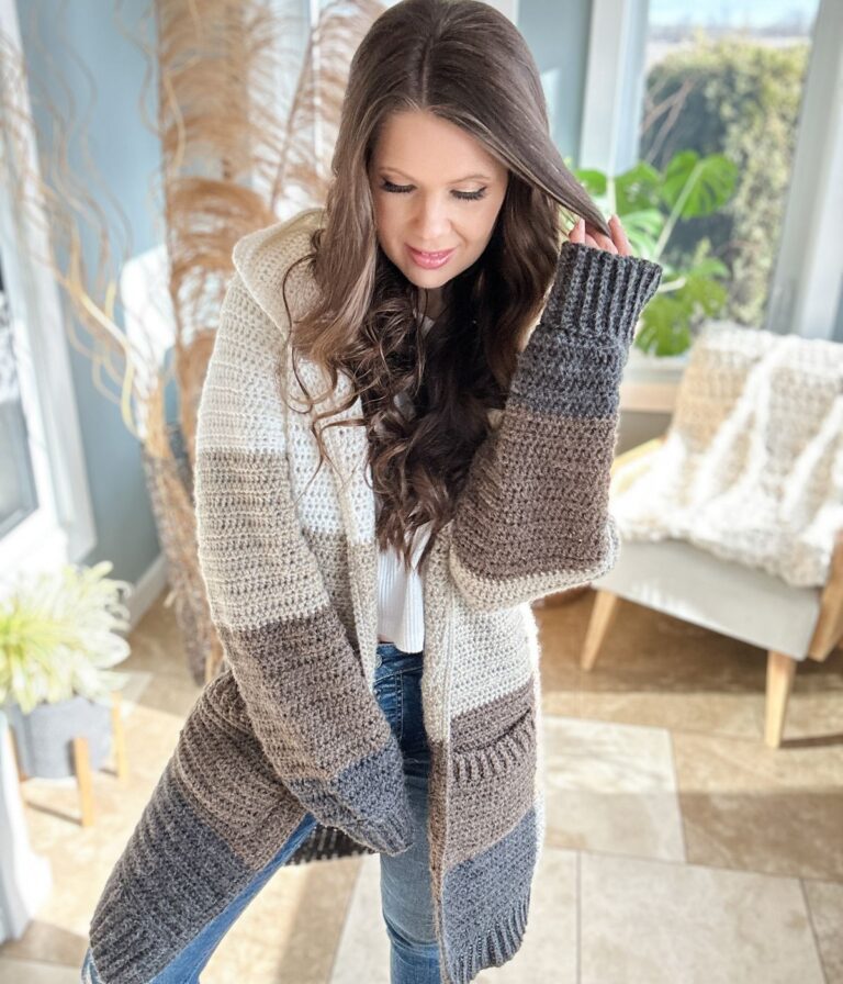 Crochet Colour Block Cardigan - MJ's off the Hook Designs