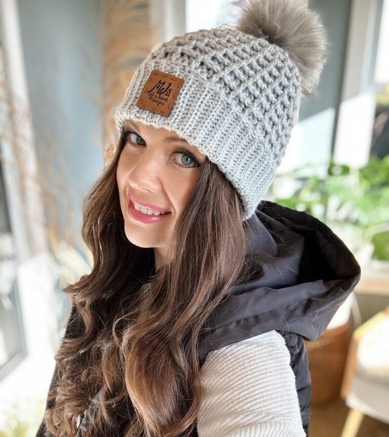 Waffle Stitch Crochet Hat - MJ's off the Hook Designs